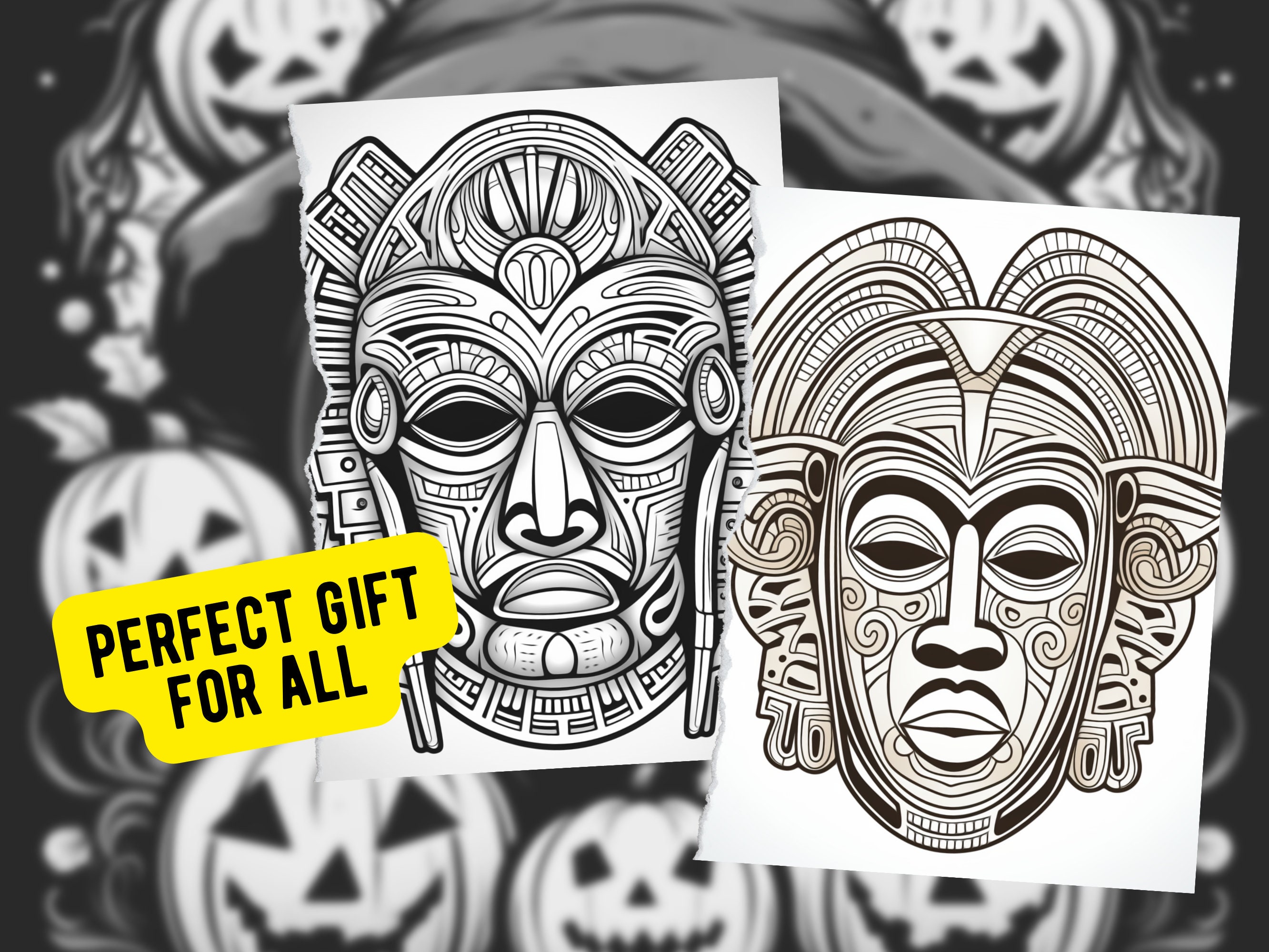 Tribal Native Mask Mandala Vol. 2 Coloring 50 Pages Instant Download ...