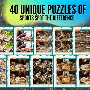 Restaurant Spot the Difference Printable PDF Pages, Cafe Diner Find ...