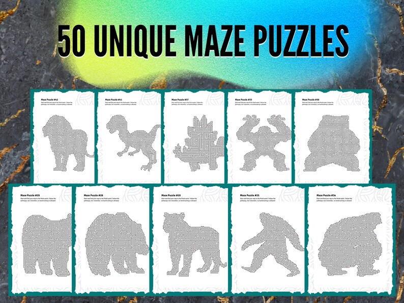 Zoo Animal Wildlife 50 Maze Pages Puzzle Game Instant Download With ...