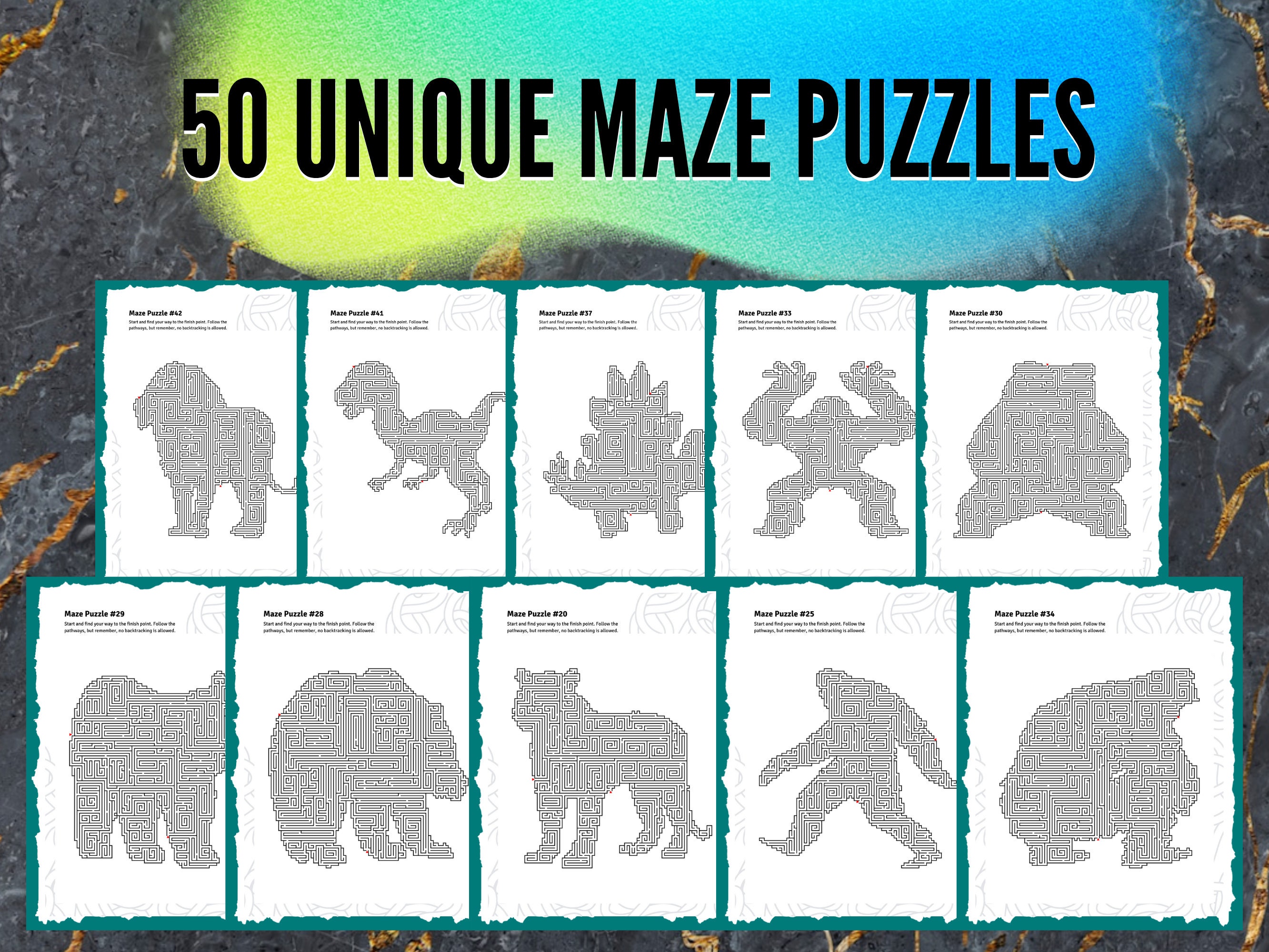 Zoo Animal Wildlife 50 Maze Pages Puzzle Game Instant Download With ...