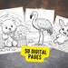 50 Pages Cute Animal Coloring Page, Meditation Calming Coloring Pages ...