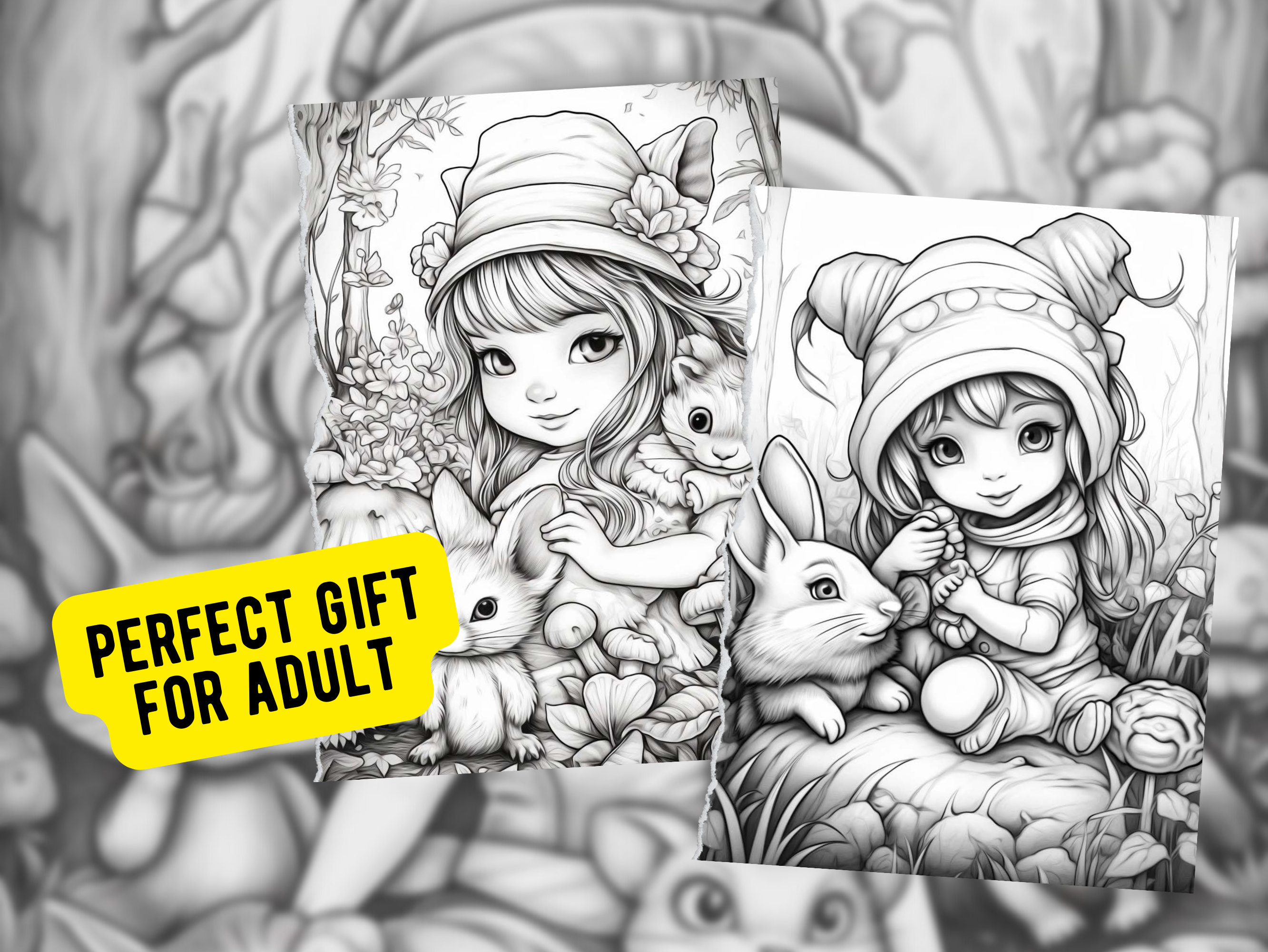 71 Cute Woodland Fairy Coloring Book, Adults Kids Instant Download ...