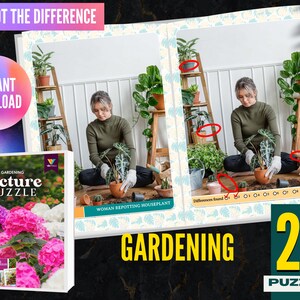 20 Gardening Spot the Difference Printable PDF Pages, Instant Download ...