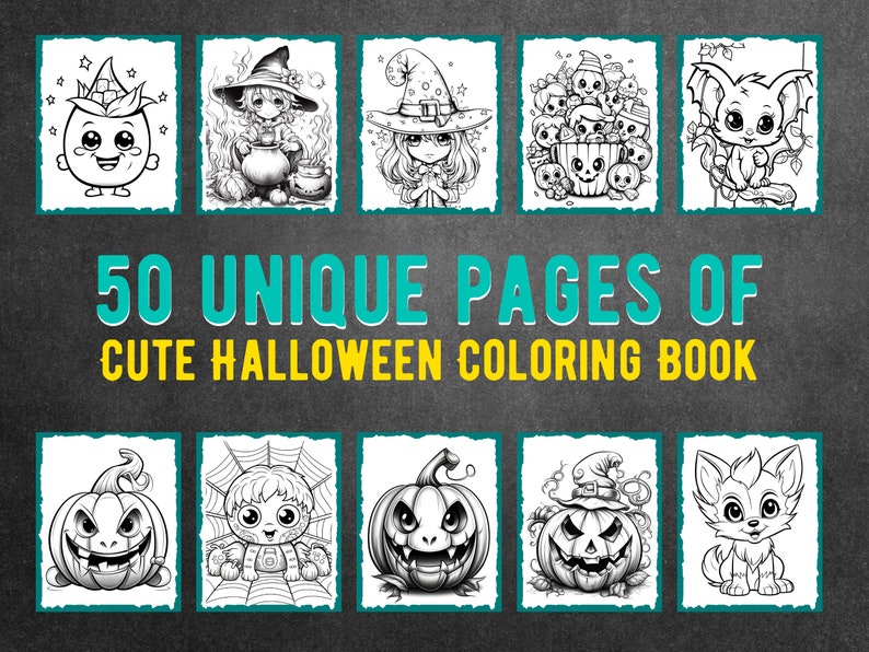 50 Pages Cute Halloween Coloring Page Part 1, Meditation Claming ...