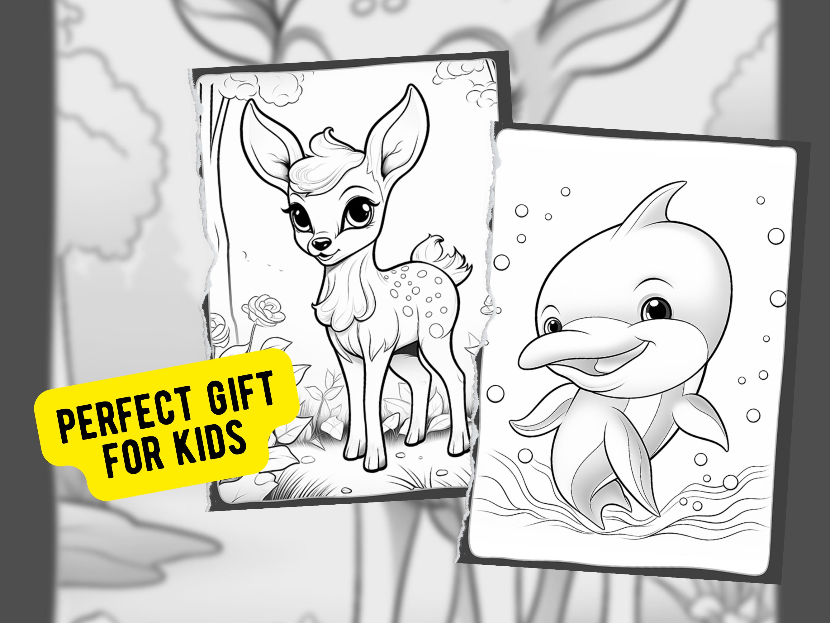 50 Easy Coloring Pages Printable PDF for Kids Vol 2: Preschoolers ...