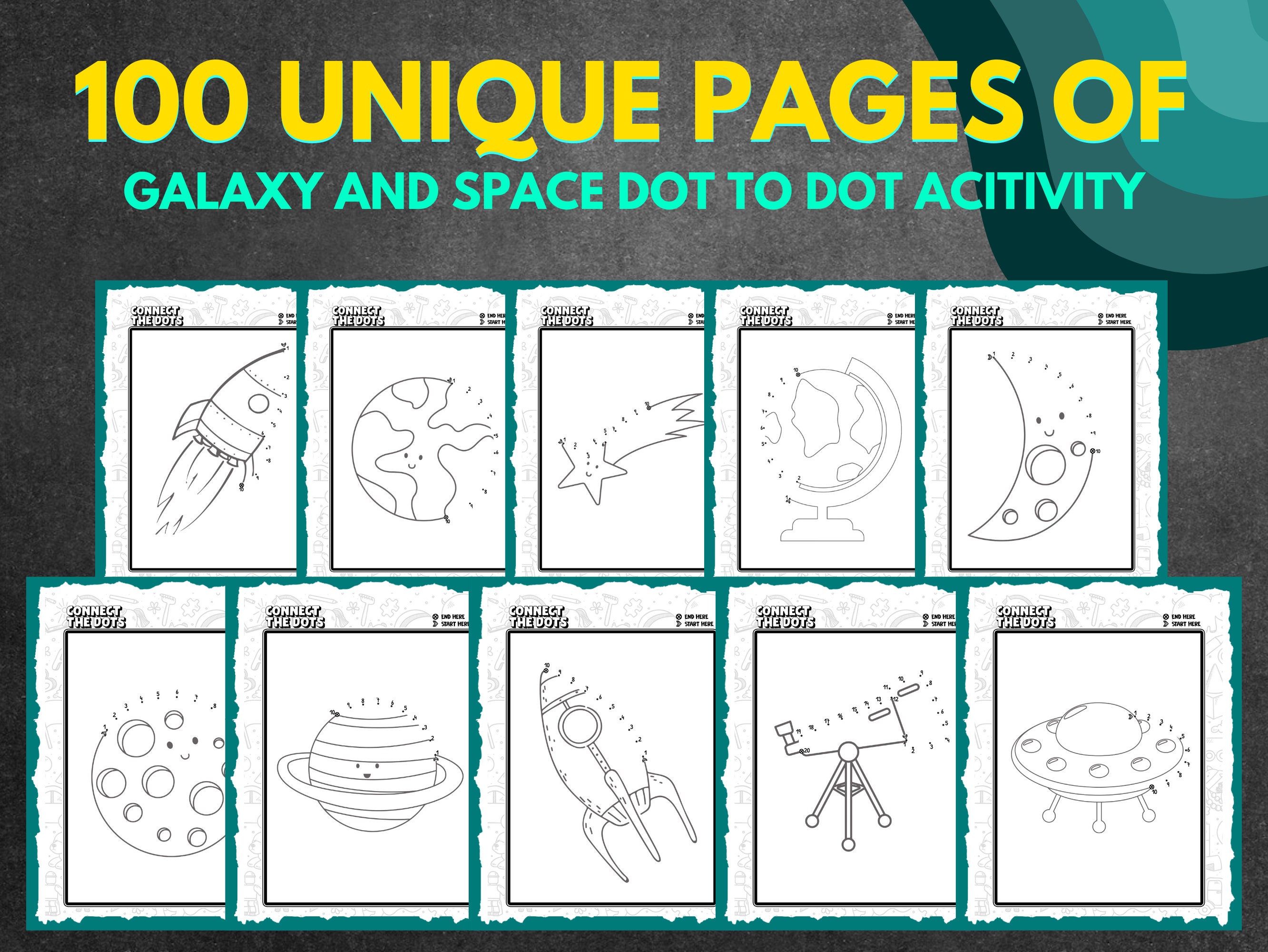 Galaxy and Space Connect the Dots Activity Pages Printable PDF for ...