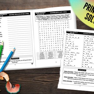 100 War Movie Puzzles Vol. 1, Word Search, Word Scramble, Missing Vowel ...