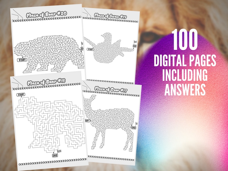 90 Animal Shaped Mazes for Kids for Ages 8-12 & Adults, an Amazing Fun ...