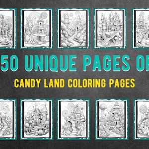 50 Candyland Printable Coloring PDF File, Dessert Coloring, Candy ...