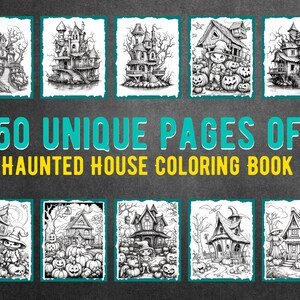 50 Pages Haunted House Coloring Page Part 1, Meditation Claming ...
