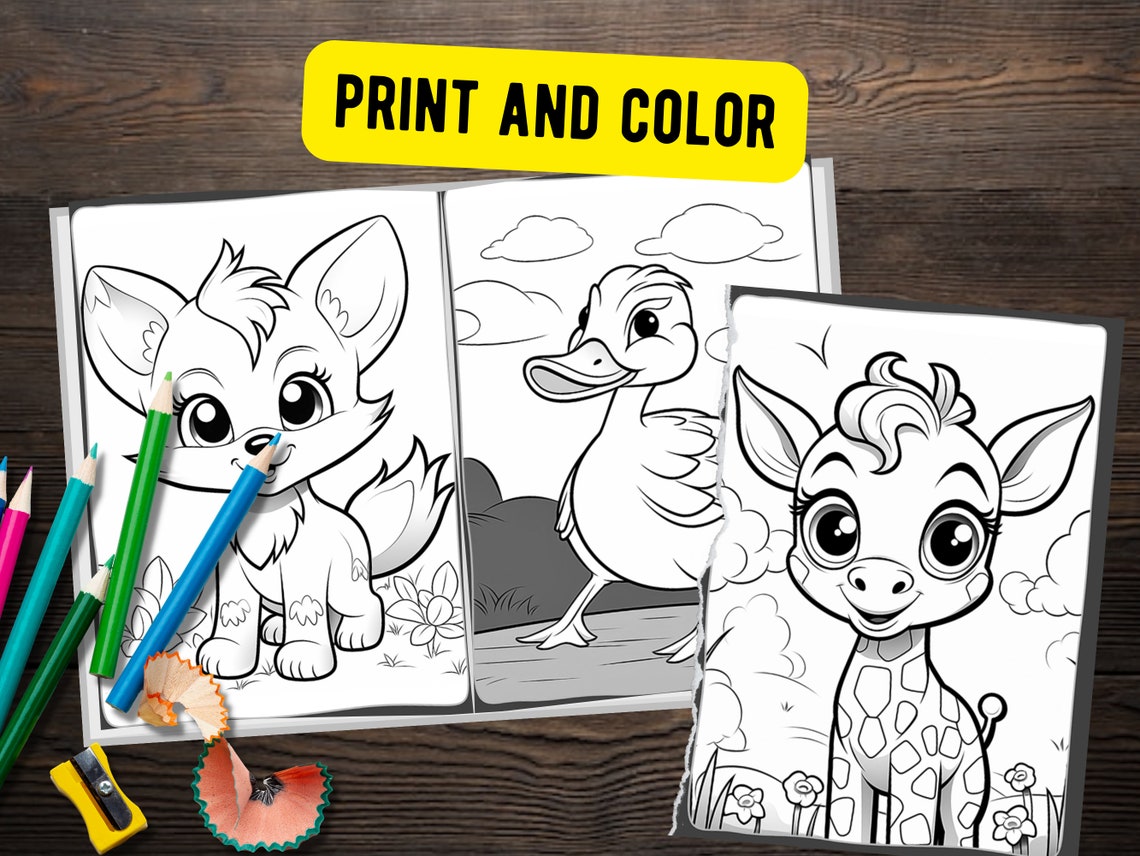 50 Easy Coloring Pages Printable PDF for Kids Vol 2: Preschoolers ...