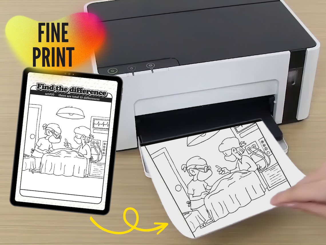 Hospital Spot the Difference, Coloring Printable Pages for Children ...