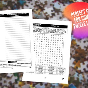 100 War Movie Puzzles Vol. 1, Word Search, Word Scramble, Missing Vowel ...