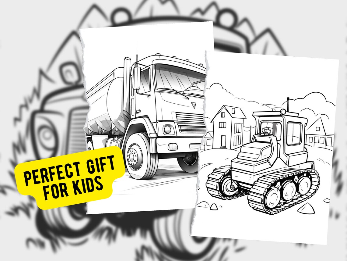 71 Vehicle Coloring Pages Digital Download Printable PDF, Printable ...