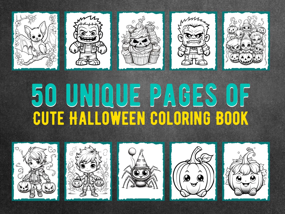 50 Pages Cute Halloween Coloring Page Part 4, Meditation Claming ...