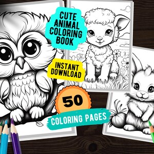 50 Zoo Animal Coloring Pages for Kids, Instant Download, Wildlife ...