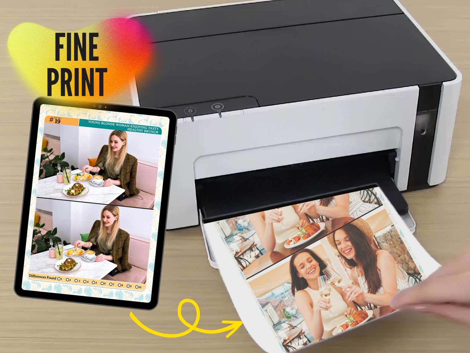 Restaurant Spot the Difference Printable PDF Pages, Cafe Diner Find ...