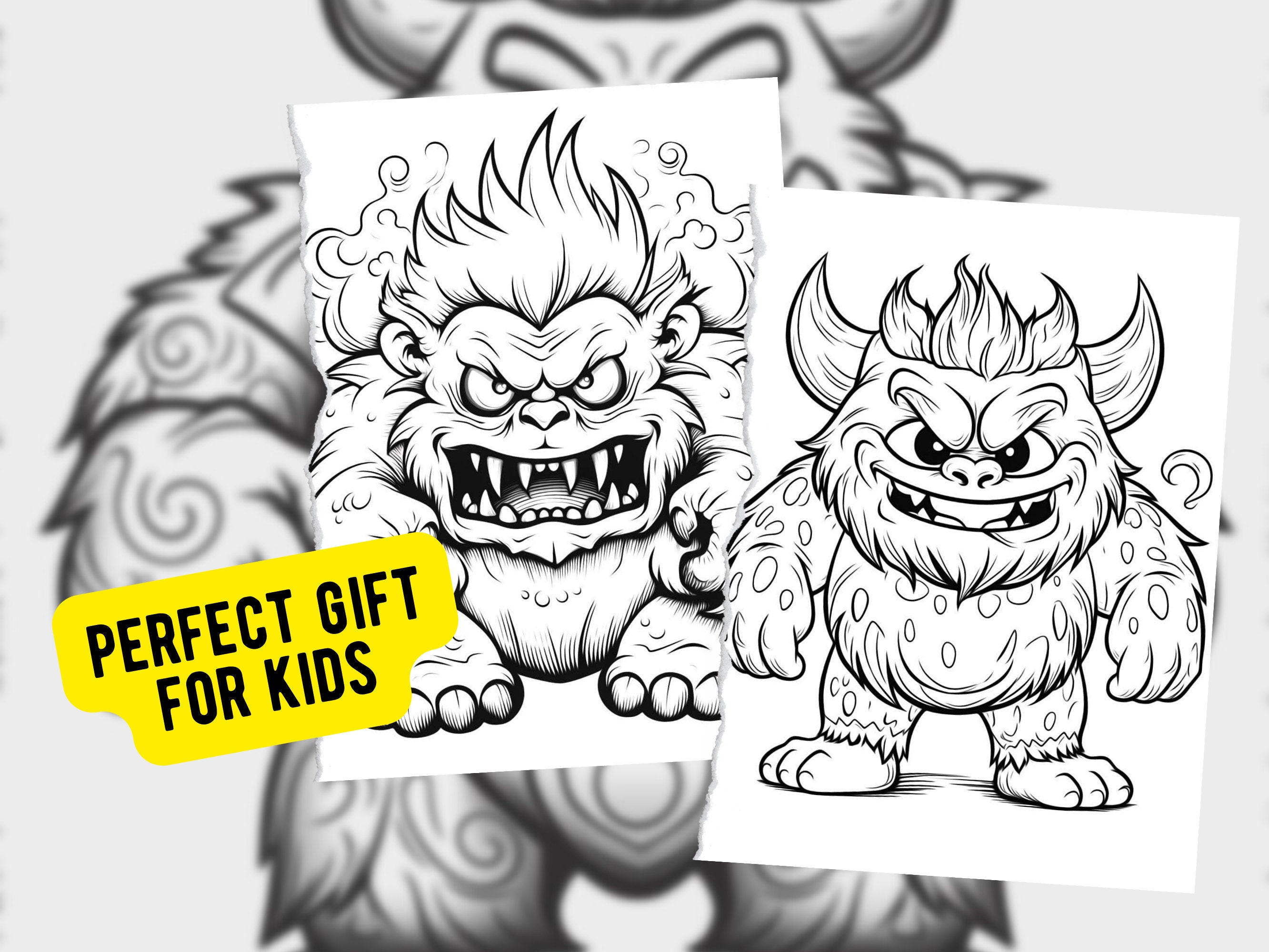 Cute and Creepy Monsters Coloring 71 Pages PDF Instant Download, Cute ...
