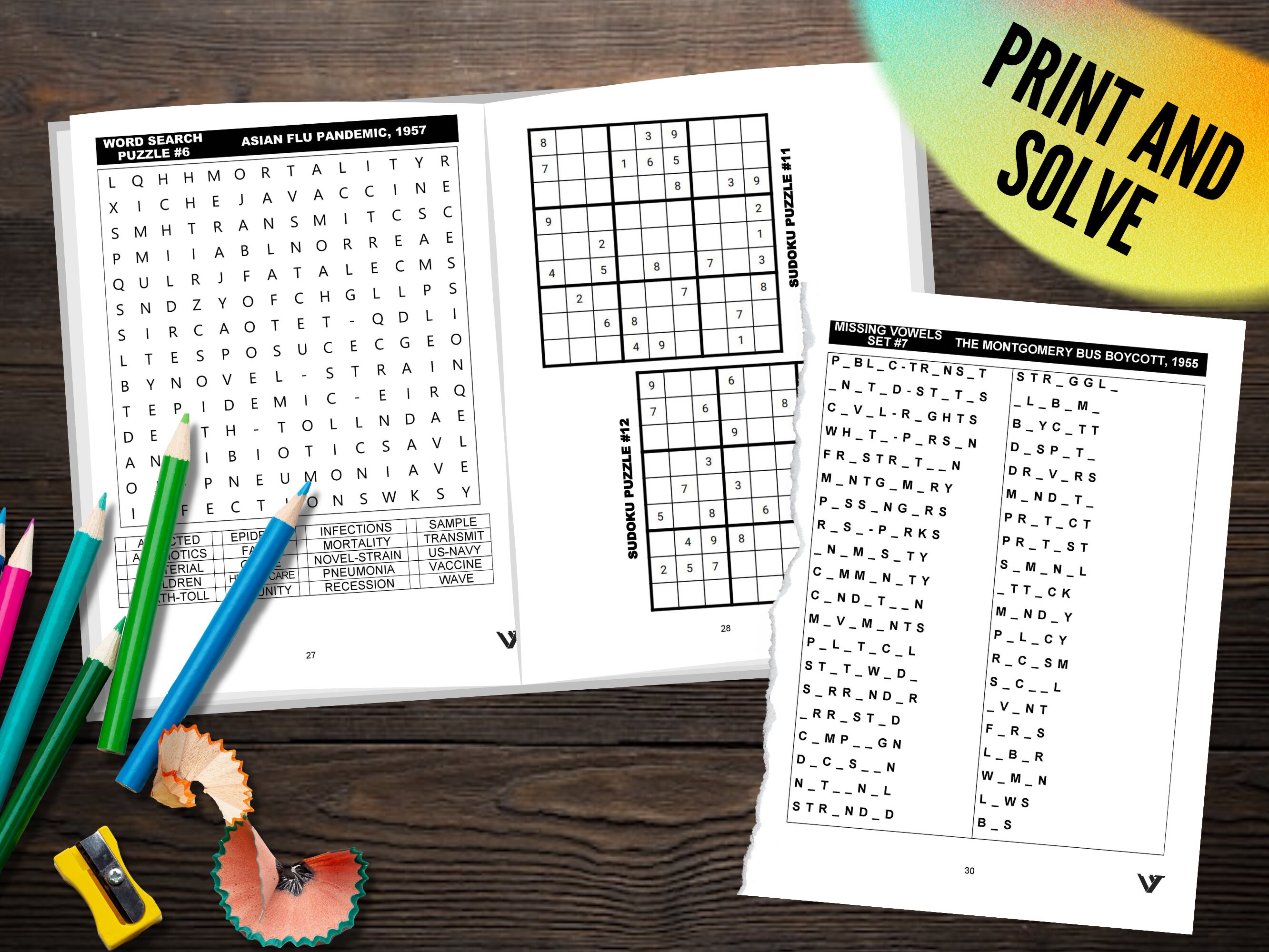 1950's Event Decade Puzzle Word Game V1 100 Pages, Printable PDF ...