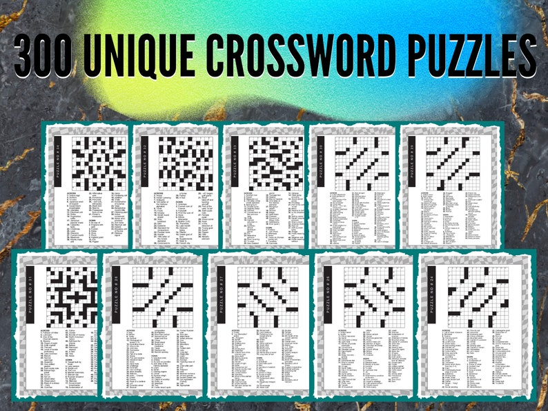 Crossword Puzzles Book for Adults, Fun Activities for Seniors, Digital ...