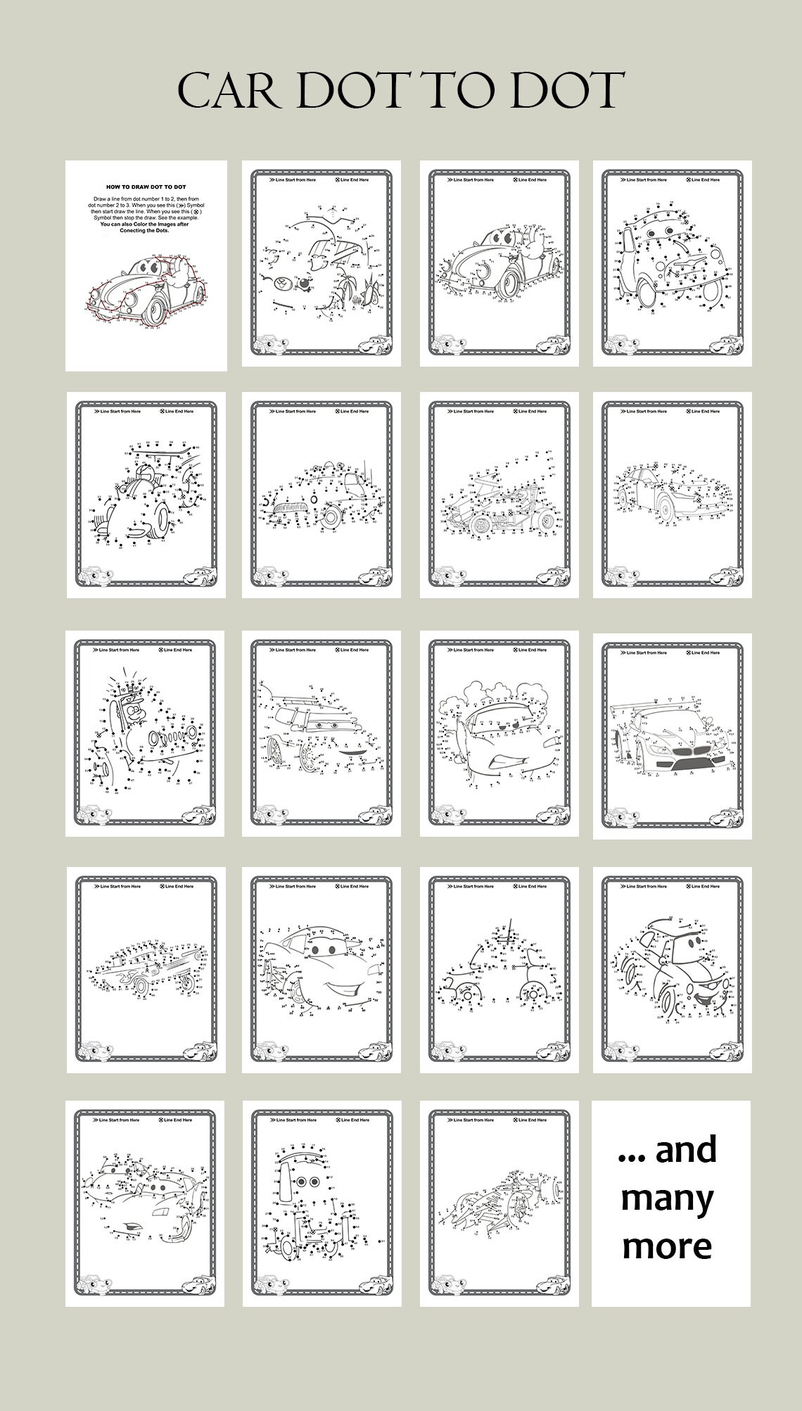 Car Dot to Dot 46 Activity Pages: 3900+ Dots to Connect in Cars ...