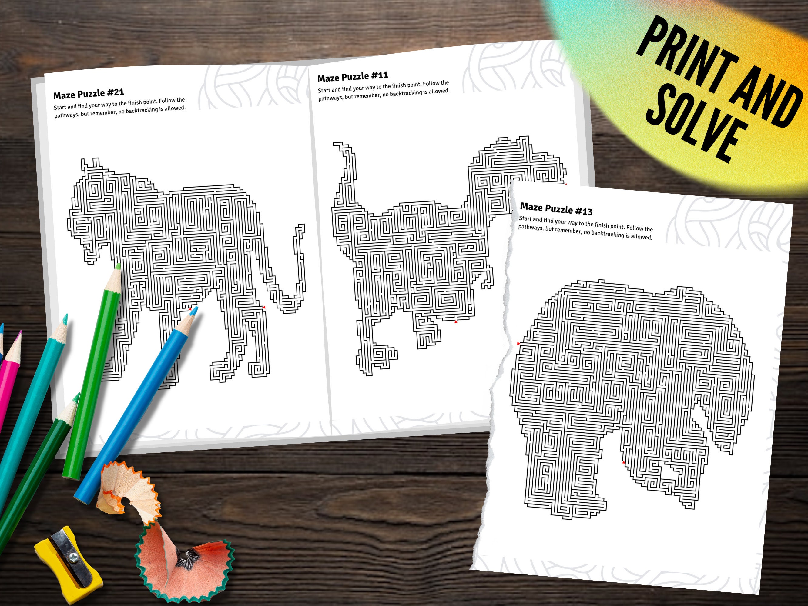 Zoo Animal Wildlife 50 Maze Pages Puzzle Game Instant Download With ...