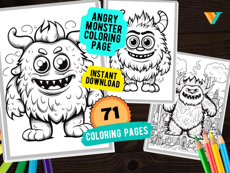 Cute and Creepy Monsters Coloring 71 Pages PDF Instant Download, Cute ...