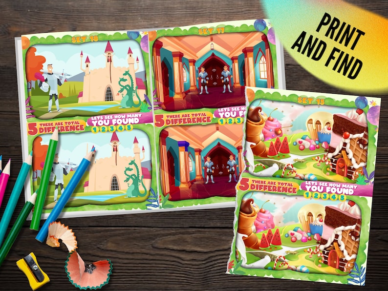 Fairy Tale Spot the Difference, Coloring Printable Pages, Love Find the ...