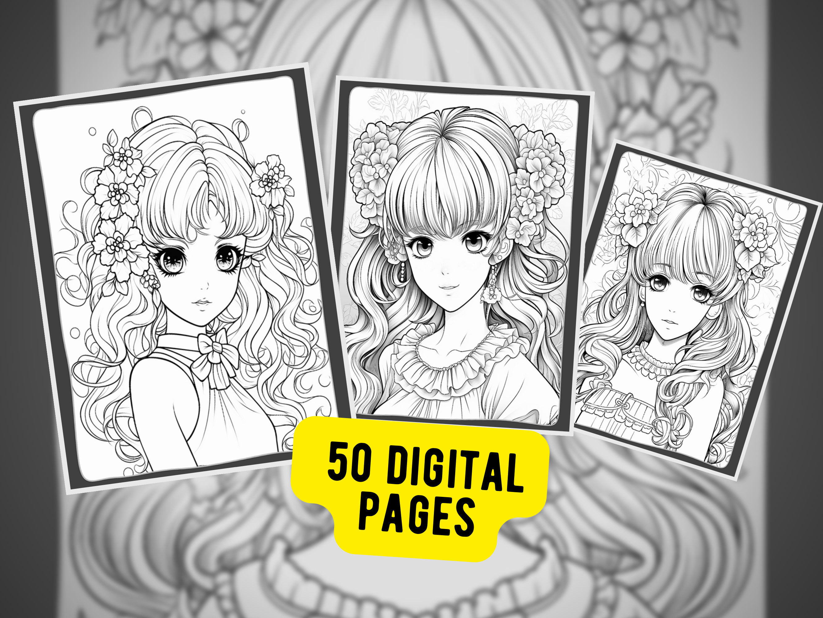 50 Decora Girls Coloring Pages Printable PDF Instant Download, Cute ...