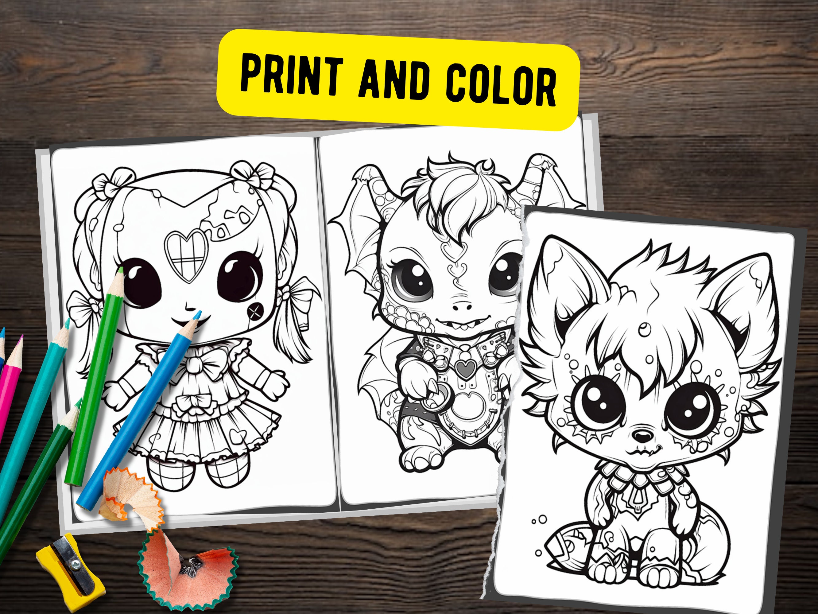 50 Adorable Gothic Kawaii and Horror Coloring Pages Printable PDF ...