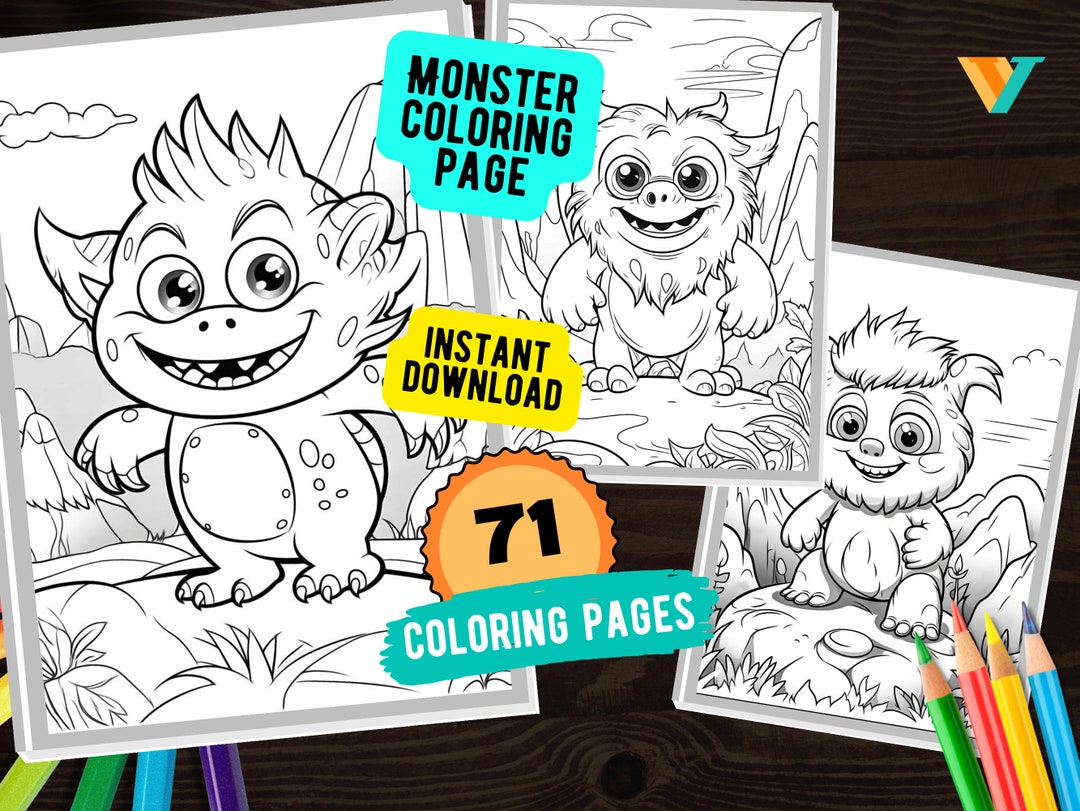 71 Cute Monsters Coloring Pages, Printable PDF for Kids, Kids Coloring ...