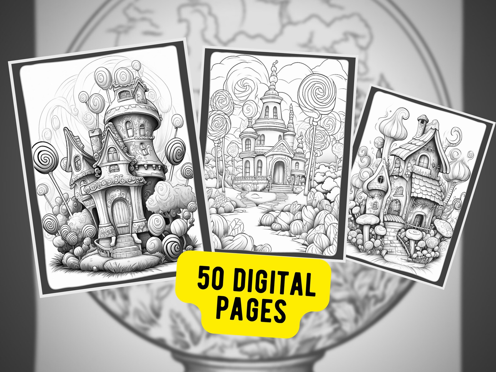 50 Candyland Printable Coloring PDF File, Dessert Coloring, Candy ...