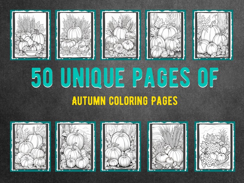 50 Autumn Fall Coloring Printable Pages, Instant Download, Fall ...