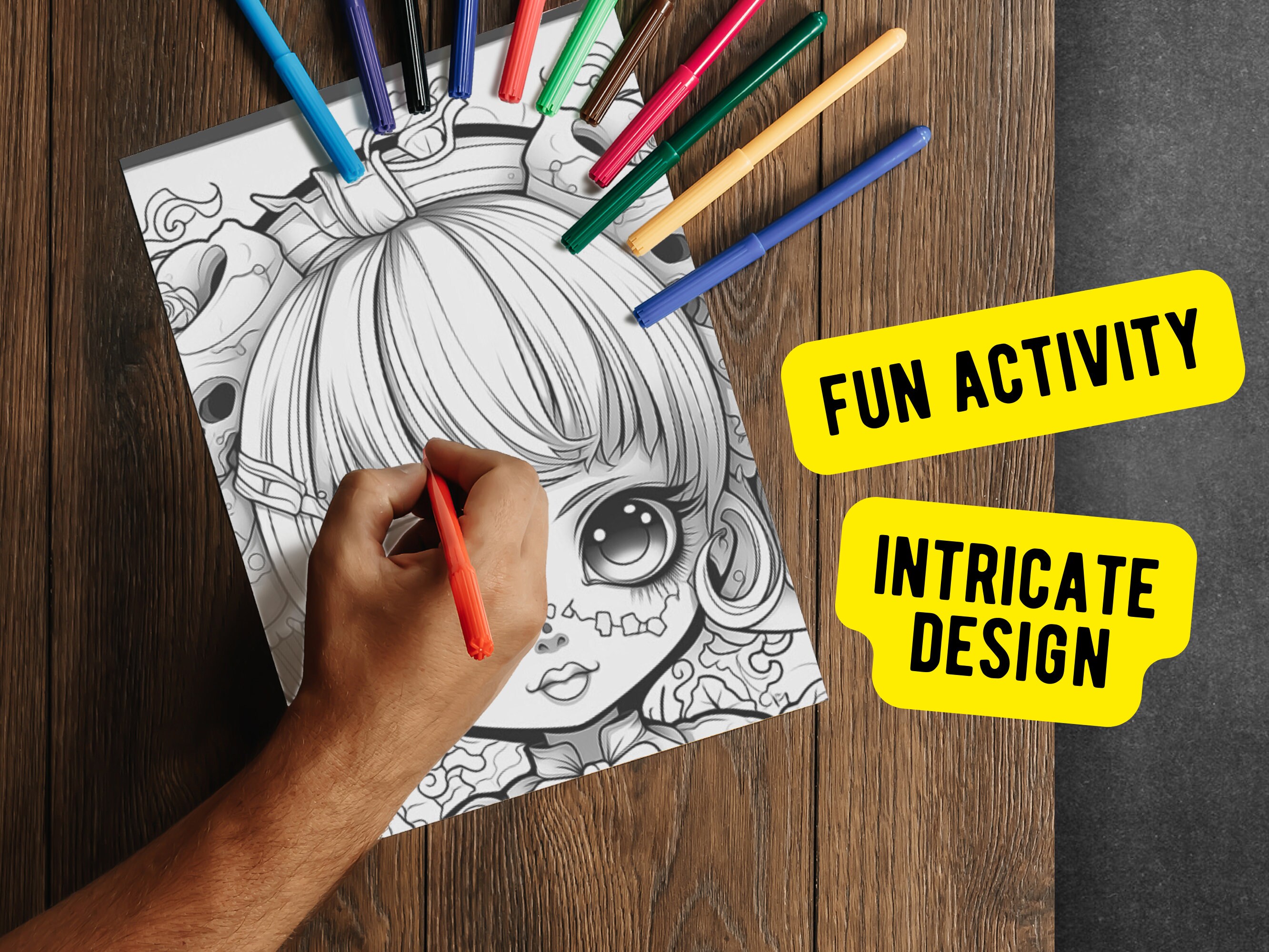 50 Vintage Halloween Grayscale Coloring Pages, Instant Digital Download ...