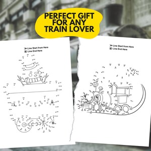 Train Dot to Dot Coloring Book, Kids Activities Kits Printable Pages ...