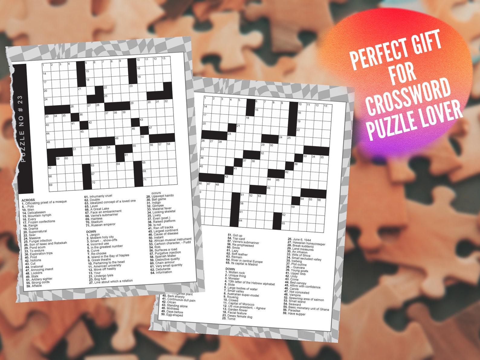 Crossword Puzzles Book for Adults Instant Download, Fun Activities for ...