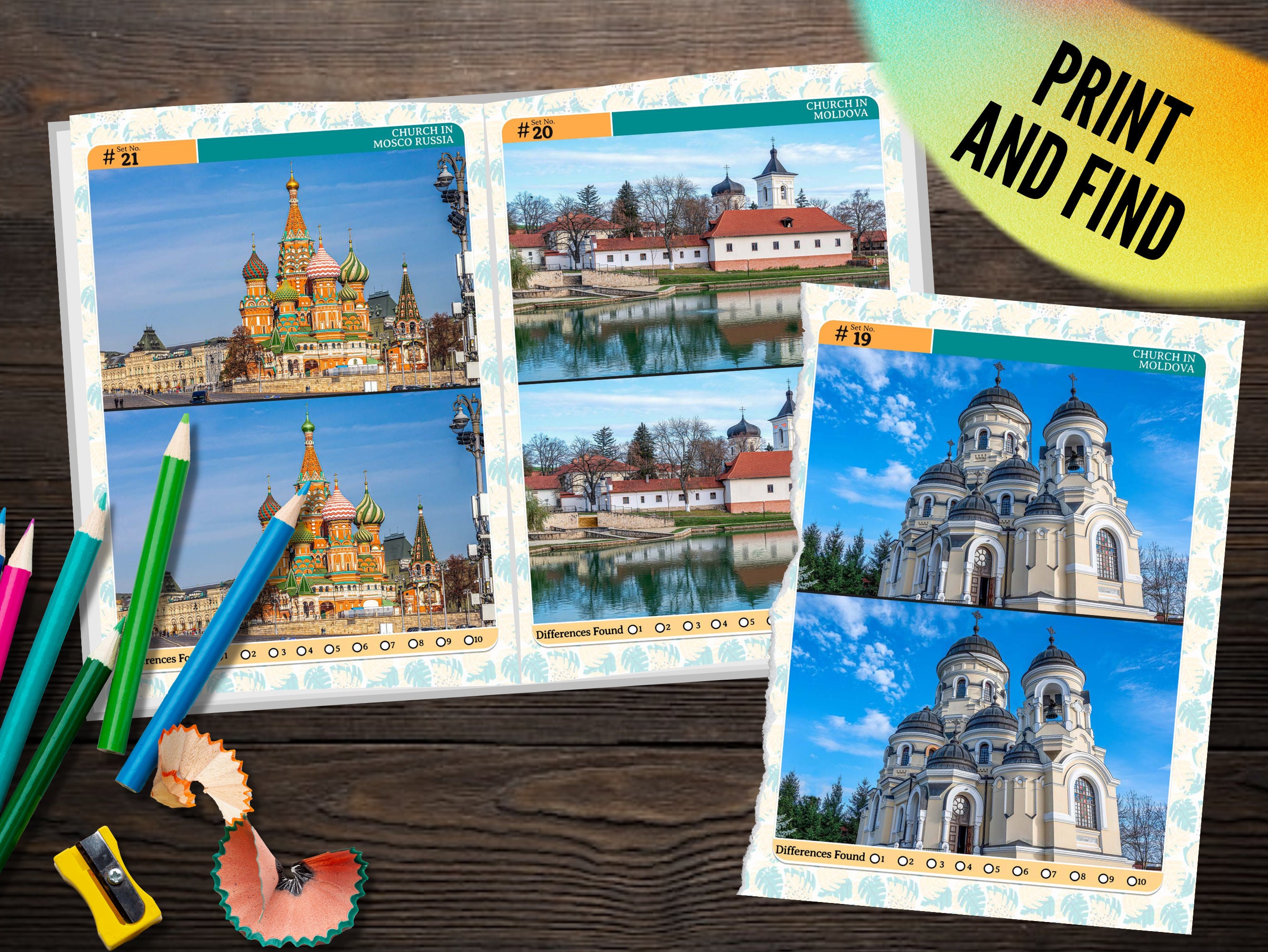 Christian Church Lover Spot the Difference Puzzle Printable PDF, House ...
