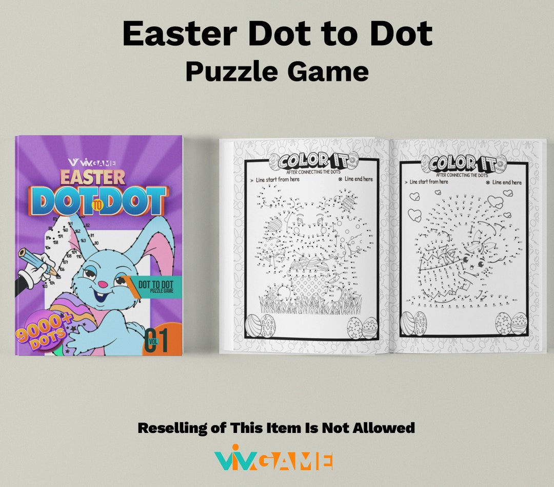 46 Pages Easter Egg Hunting Dot to Dot Activity PDF Printable, Easter ...