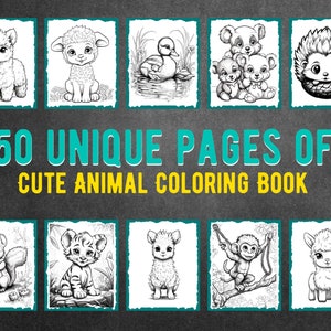 50 Zoo Animal Coloring Pages for Kids, Instant Download, Wildlife ...
