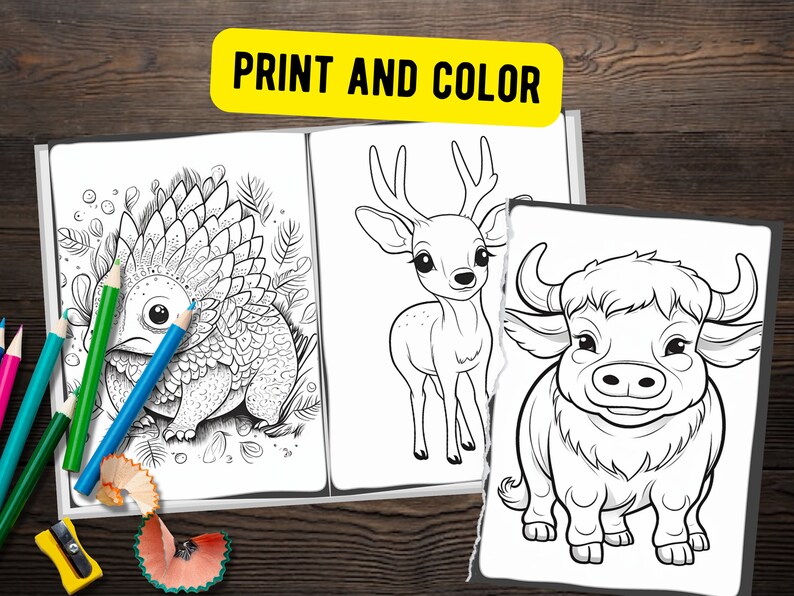 Cute Baby Safari Animal Coloring Pages, 50 Printable PDF Sheets, Wild ...