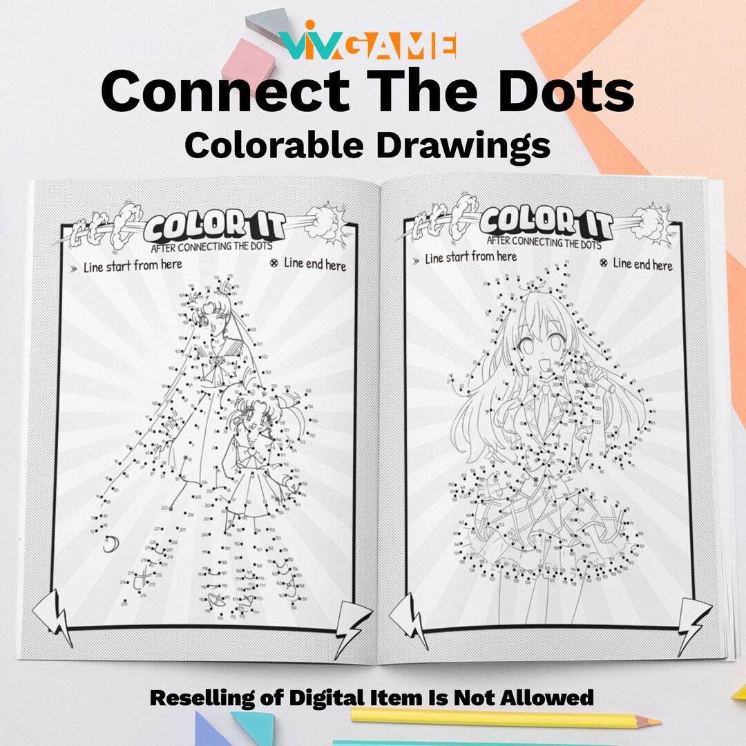 80+ Pages Connect the Dots Anime Puzzle Game : 8600+ Dots to Connect in ...