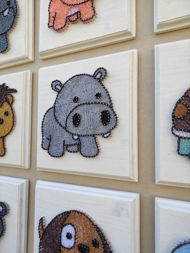 Collection of 9 Pictures of Animals in String Art Style Each - Etsy
