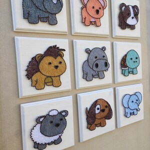 Collection of 9 Pictures of Animals in String Art Style Each - Etsy