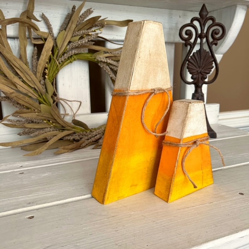 Candy Corn Set Fall Decorations, Rustic, Vintage Style, Made of ...