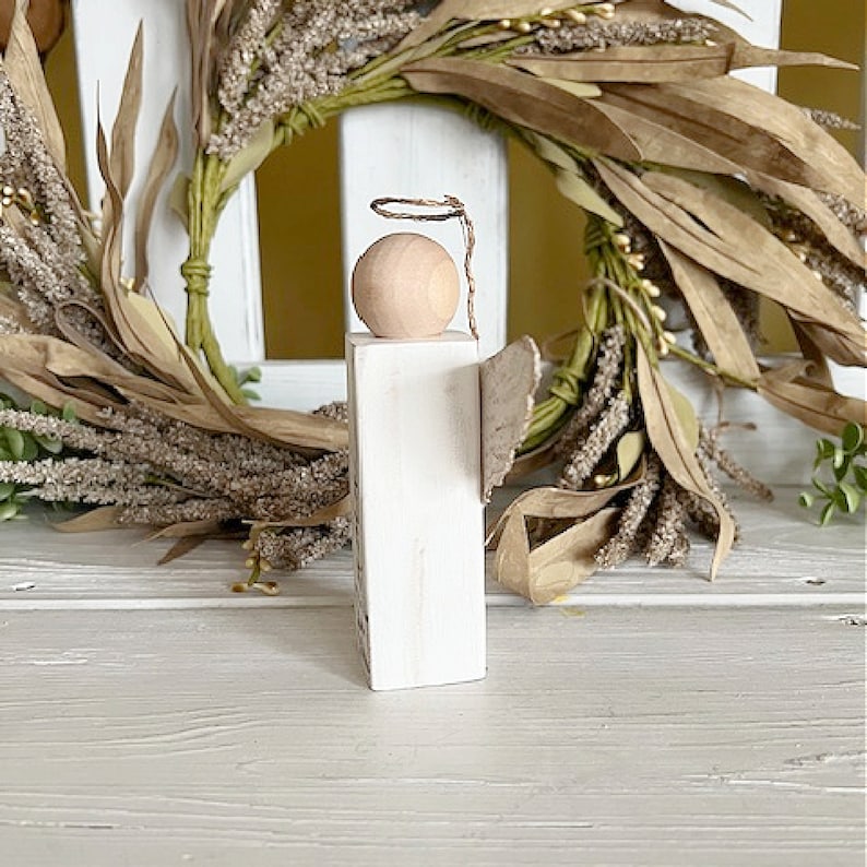 Wood Block Angel, Personalized, Farmhouse, Shabby, Vintage Style ...