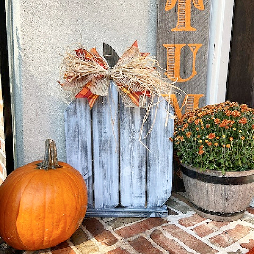 Fall Slatted Standing Pumpkin Autumn Decor Rustic Pumpkin - Etsy