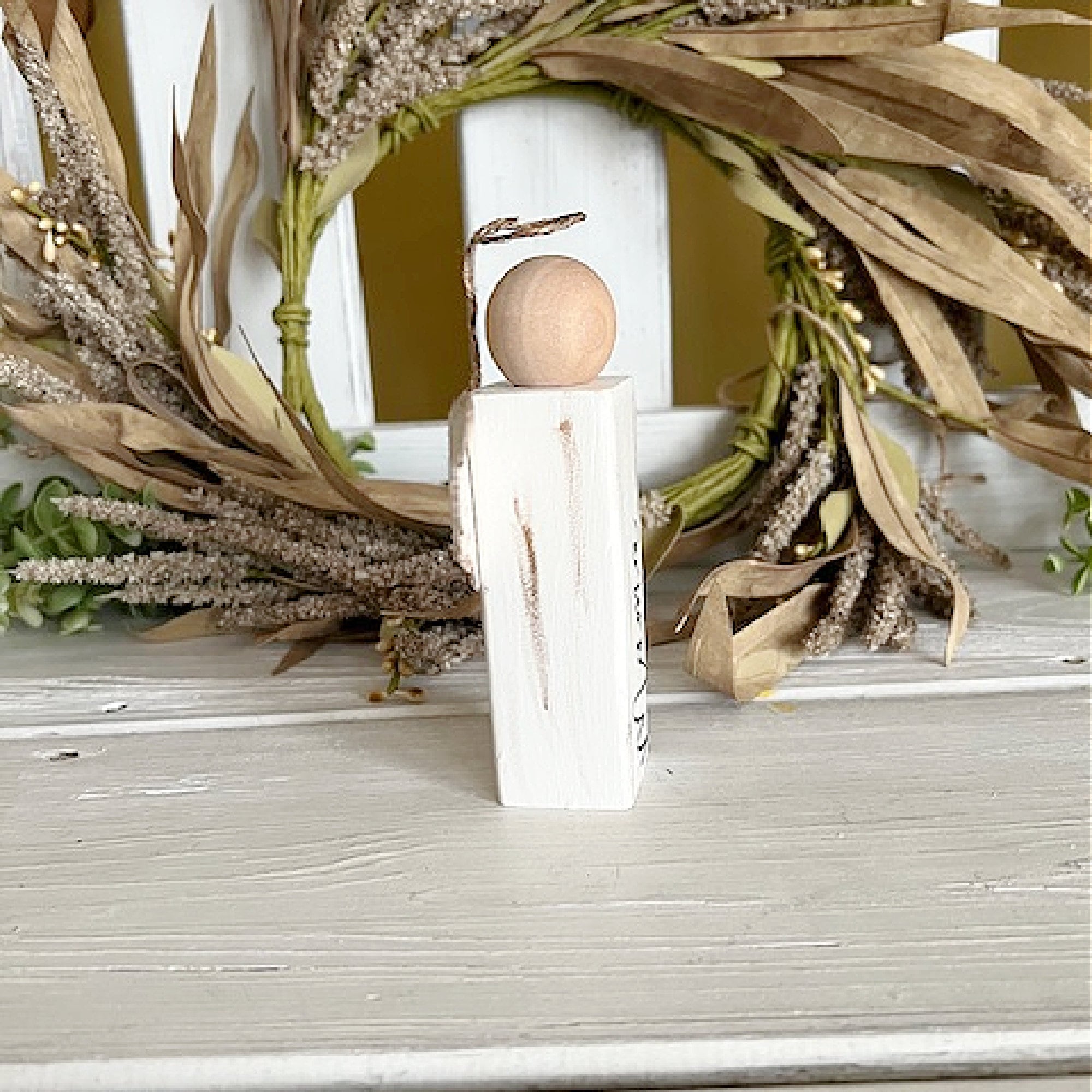 Wood Block Angel, Personalized, Farmhouse, Shabby, Vintage Style ...