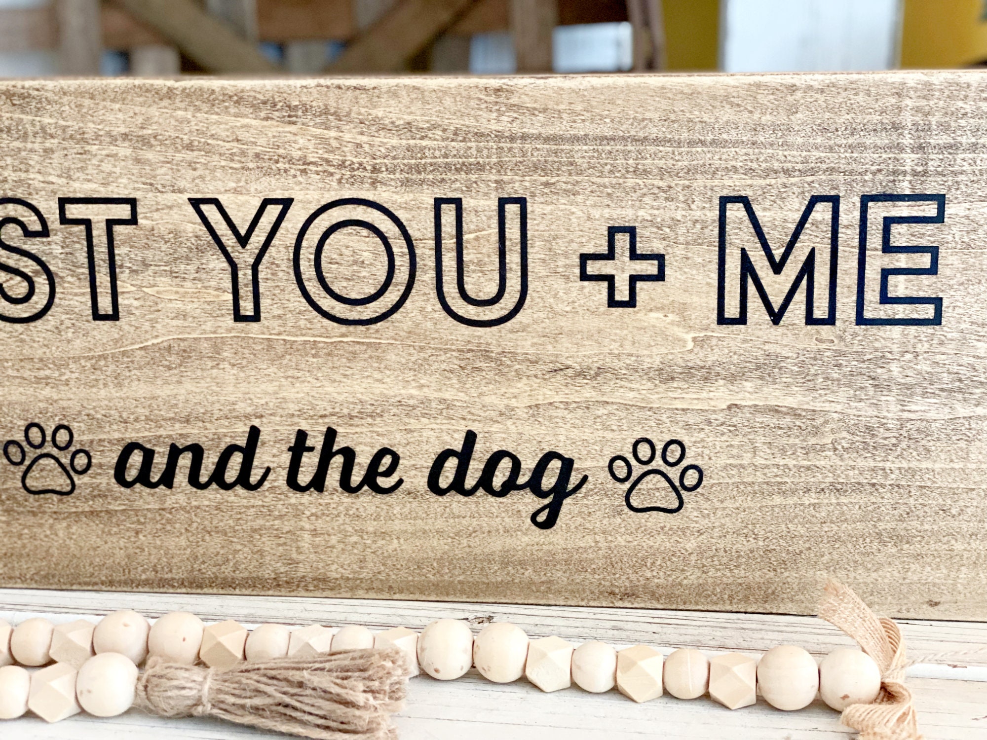 Farmhouse Family Room Den Sign Just You & Me and the Dog - Etsy