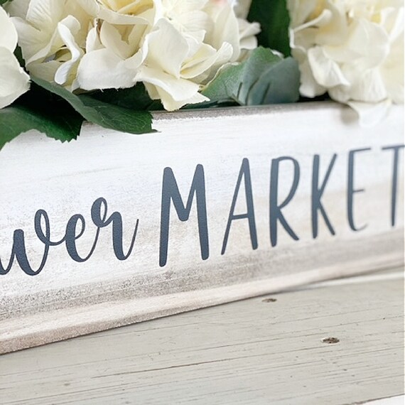 Solid Wood Box Table Top Decor White Distressed Planter - Etsy