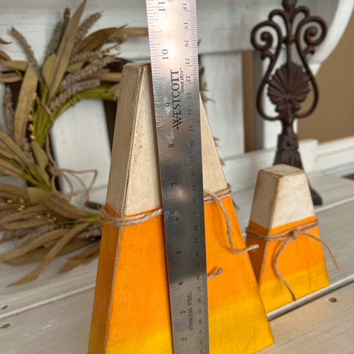 Candy Corn Set Fall Decorations, Rustic, Vintage Style, Made of ...